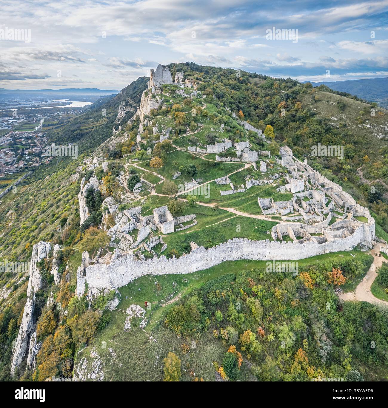 Ruins of Château de Crussol, a 12th Century Medieval Castle on a ...