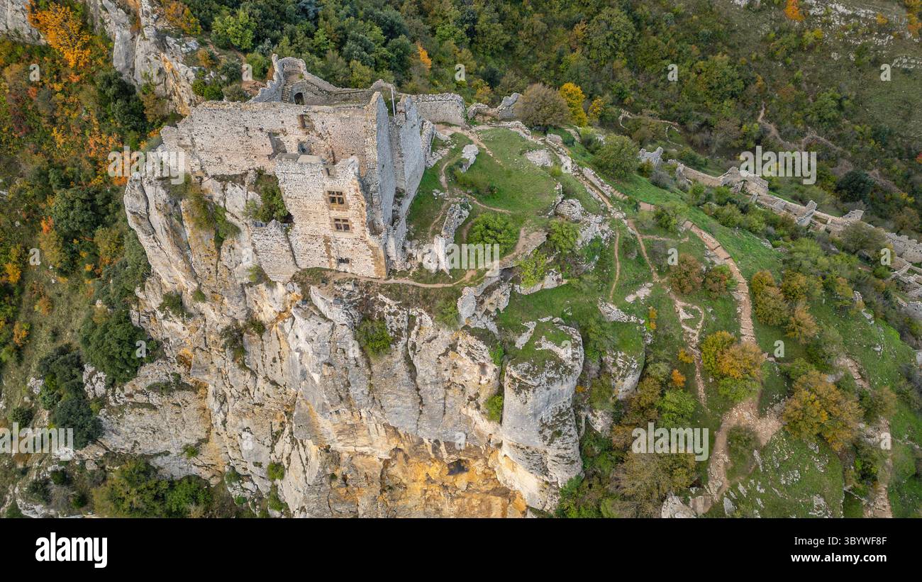Ruins of Château de Crussol, a 12th Century Medieval Castle on a ...