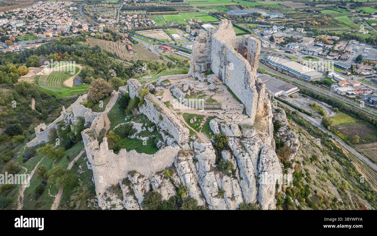 Ruins of Château de Crussol, a 12th Century Medieval Castle on a ...