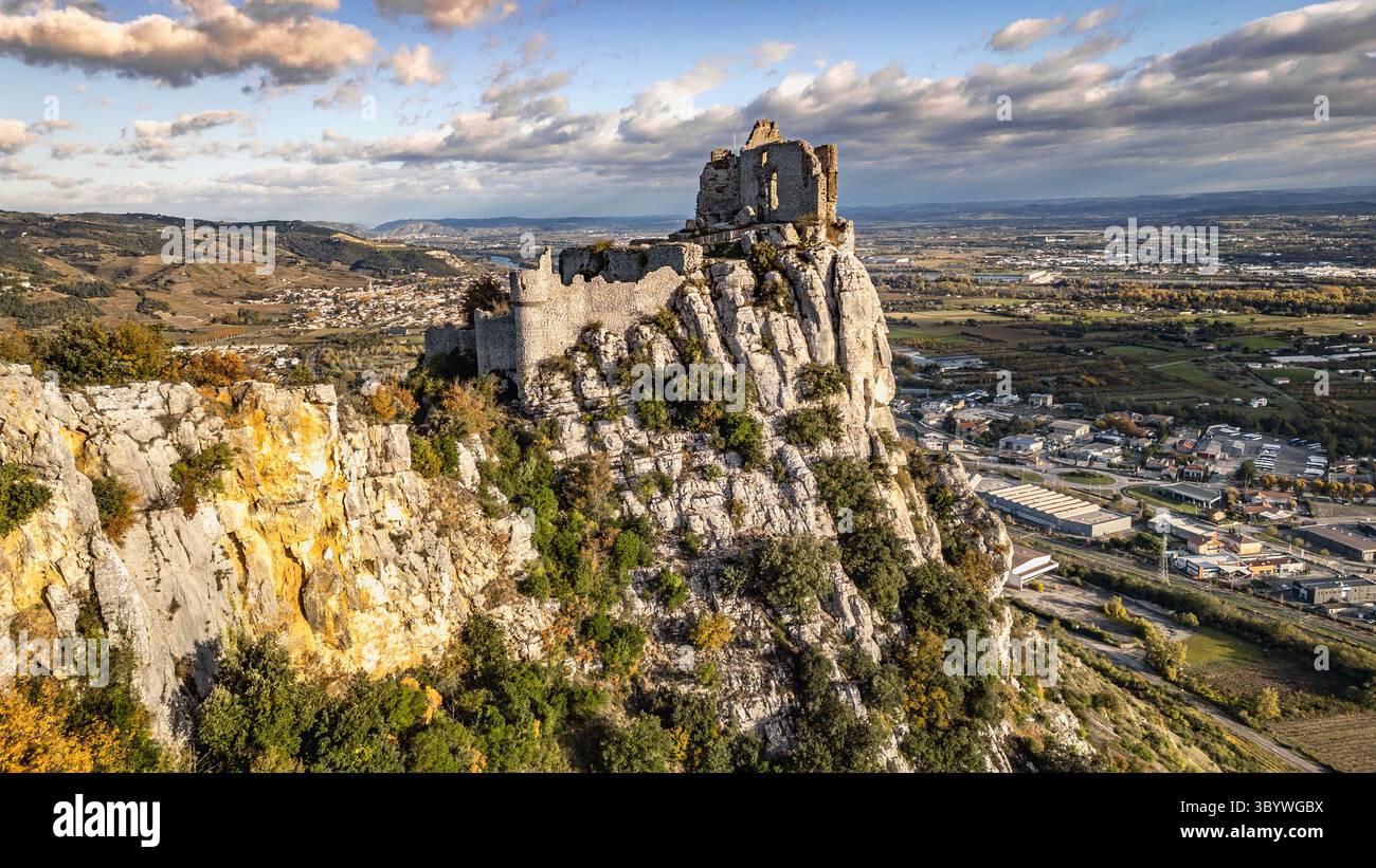 Ruins of Château de Crussol, a 12th Century Medieval Castle on a ...