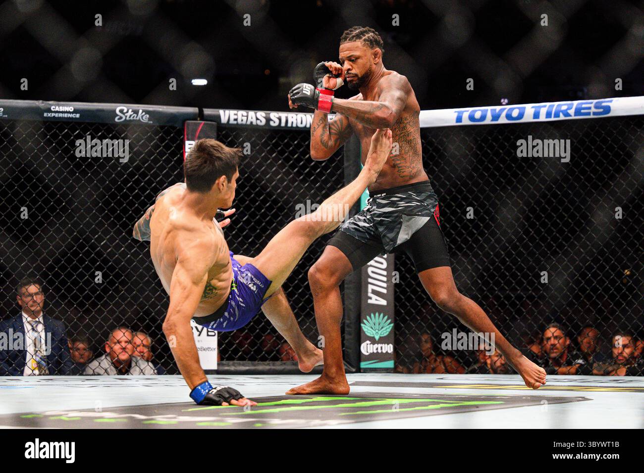 Daniel Zellhuber left, hits Michael Johnson in a lightweight title ...