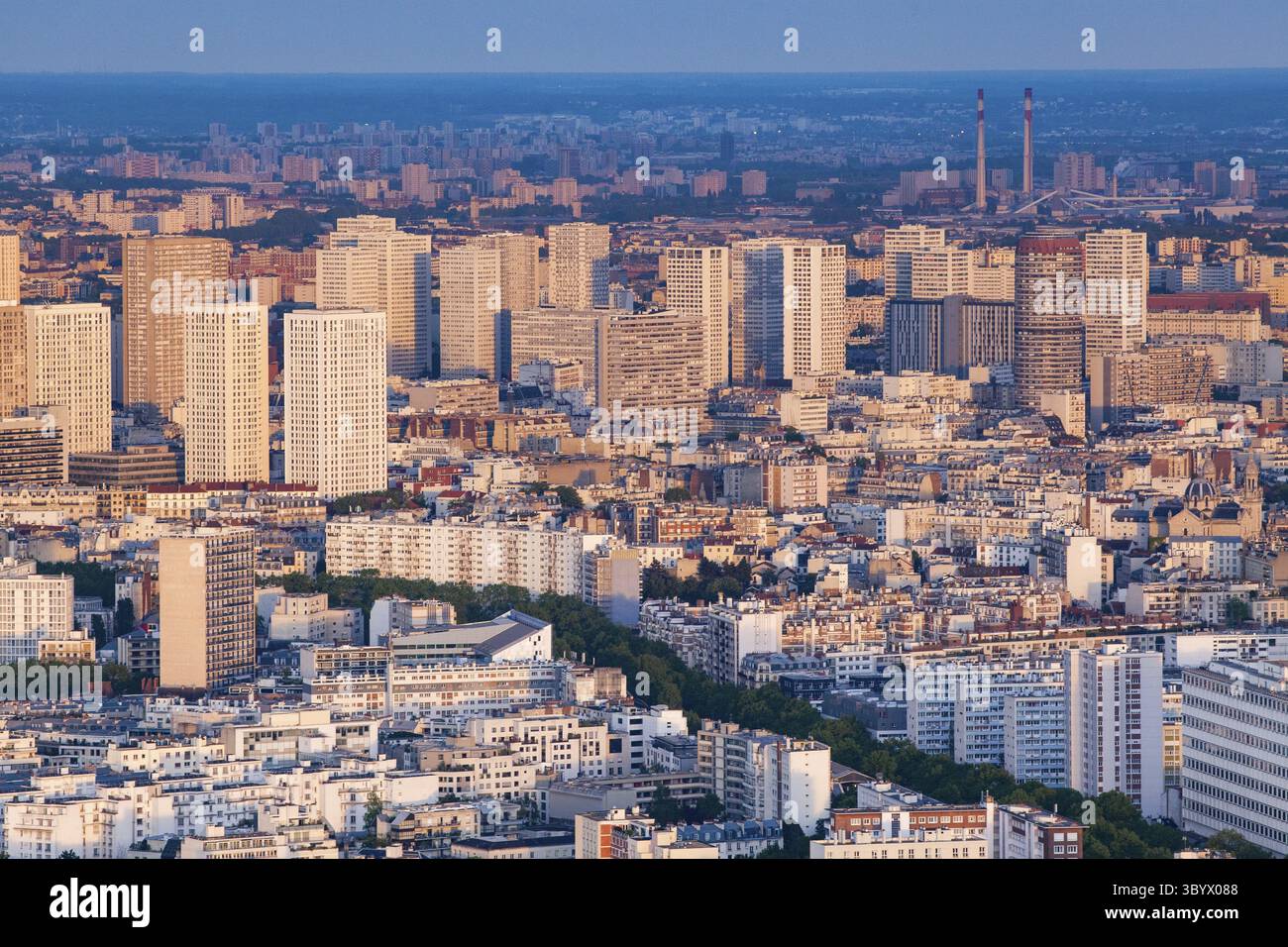 Aerial view over Paris France Stock Photo - Alamy