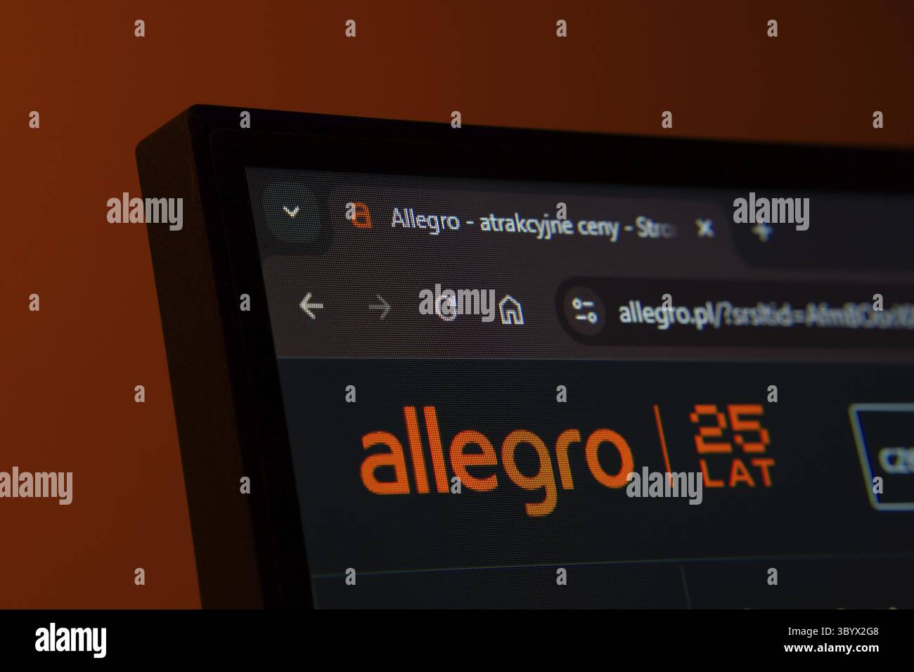 Dhaka, Bangladesh- 02 June 2025: Close-up of a computer screen displaying the Allegro web ...