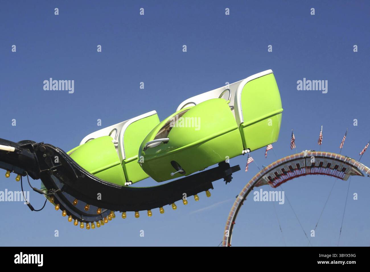 County Fair Carnival Rides with American Flags County Fair Stock Photo ...