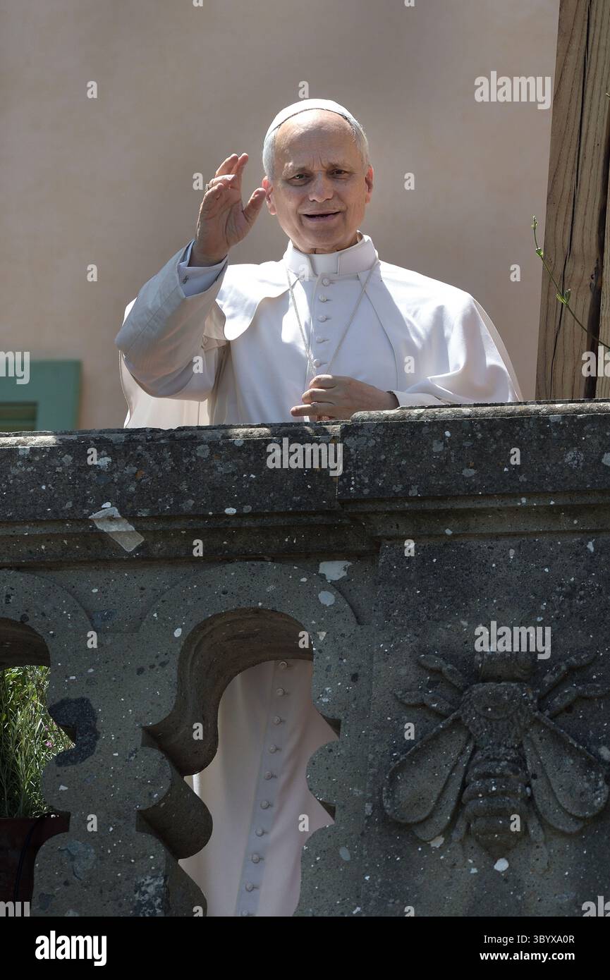 ROME, ITALY - JULY 20: Pope Leo XIV looks out the window of Villa ...