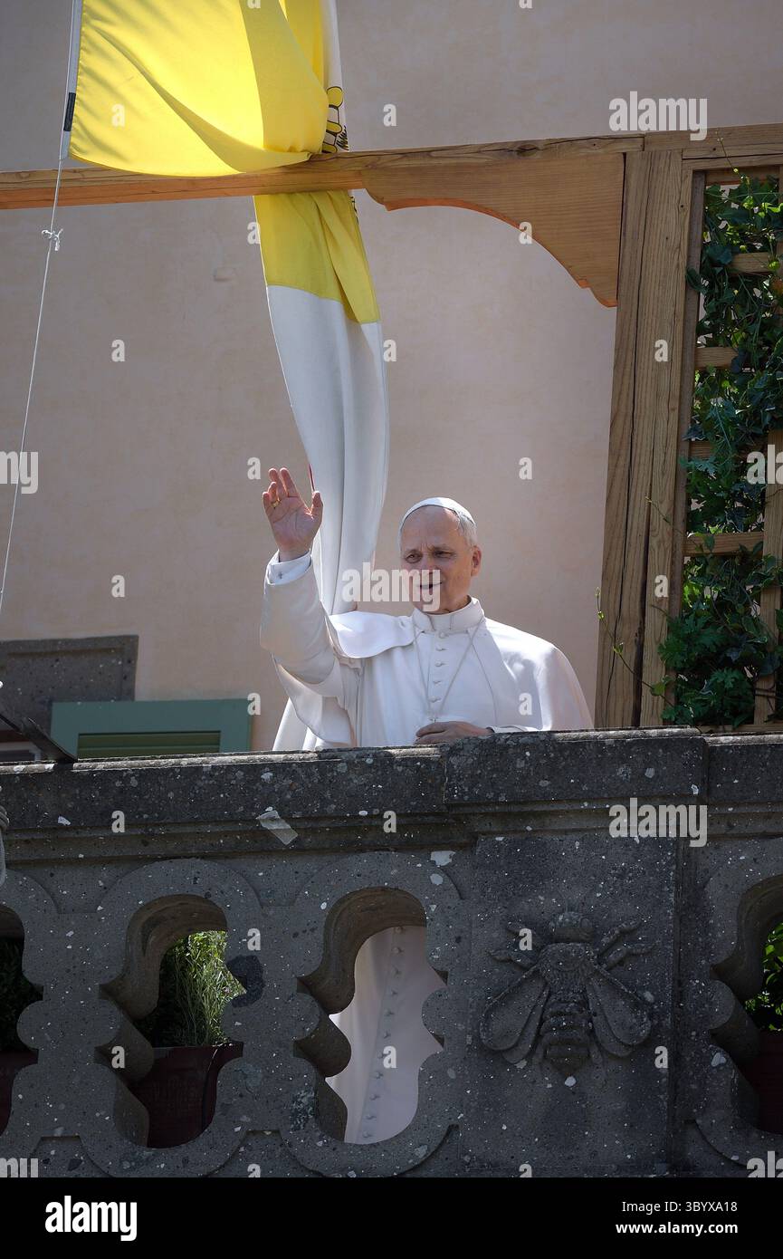 ROME, ITALY - JULY 20: Pope Leo XIV looks out the window of Villa ...