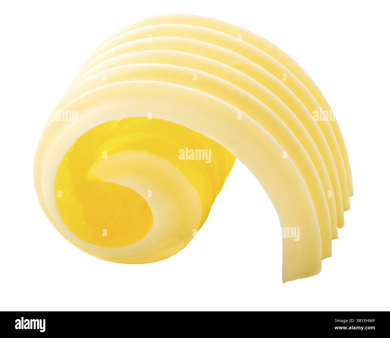 Butter curl or roll isolated on white Stock Photo - Alamy