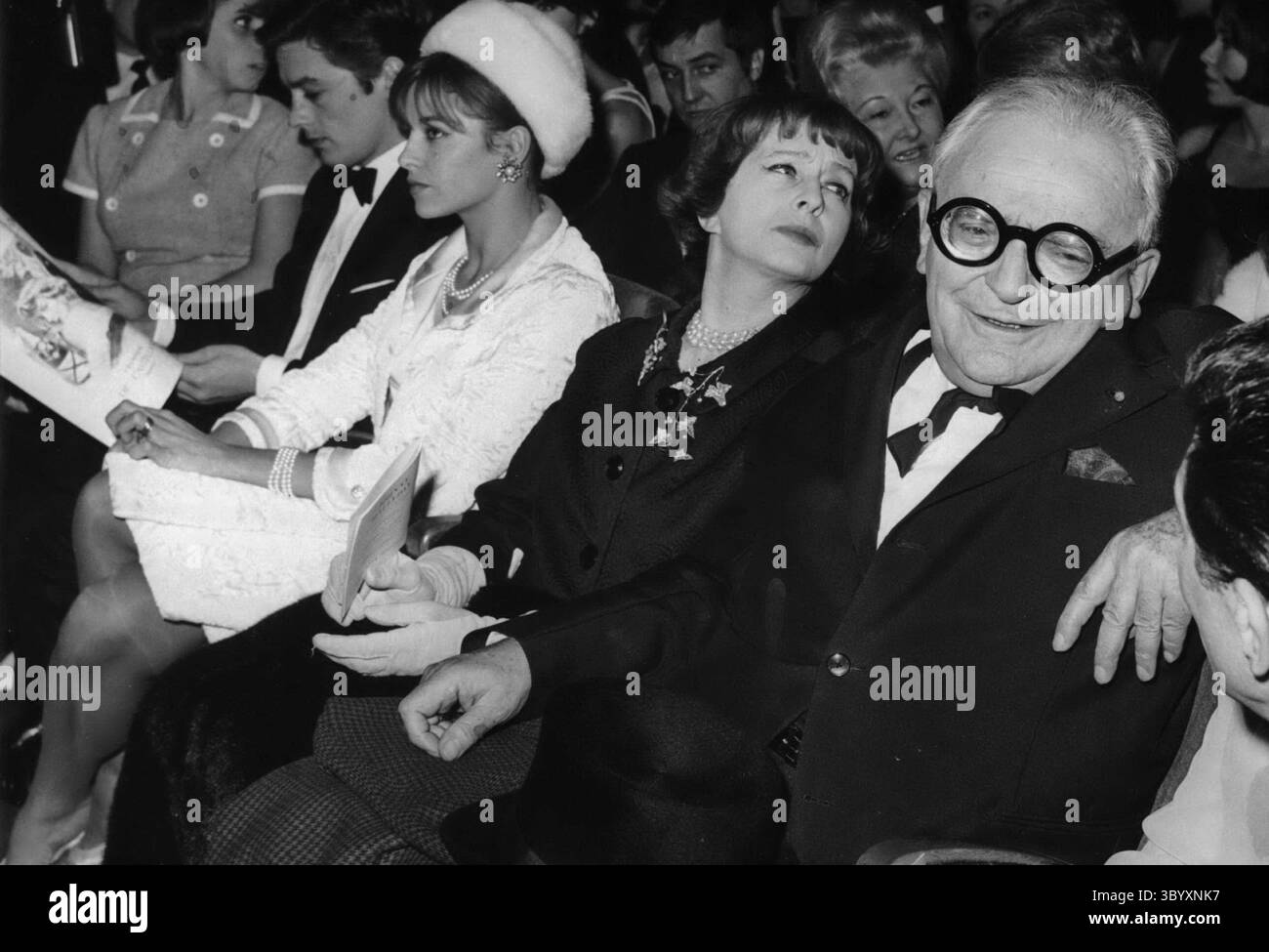 Photo shows left to right alain delon his wife hi-res stock photography ...