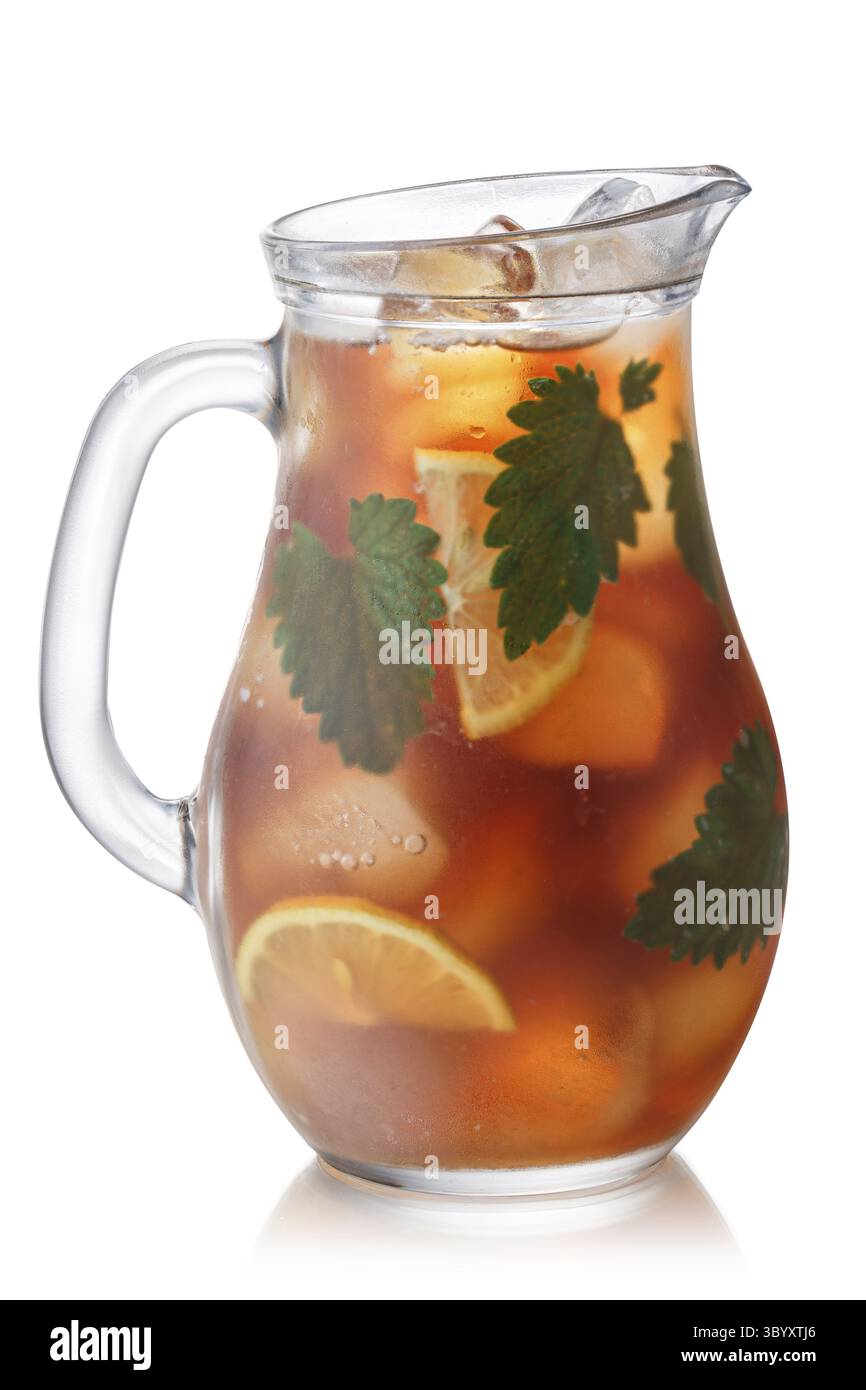 Iced Catnip Lemon Tea Pitcher, isolated Stock Photo - Alamy