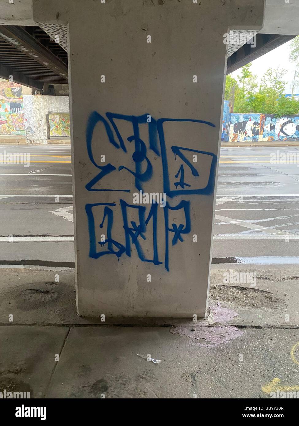 Crips gang graffiti and markings in Detroit, Michigan, USA (ScoreGang ...