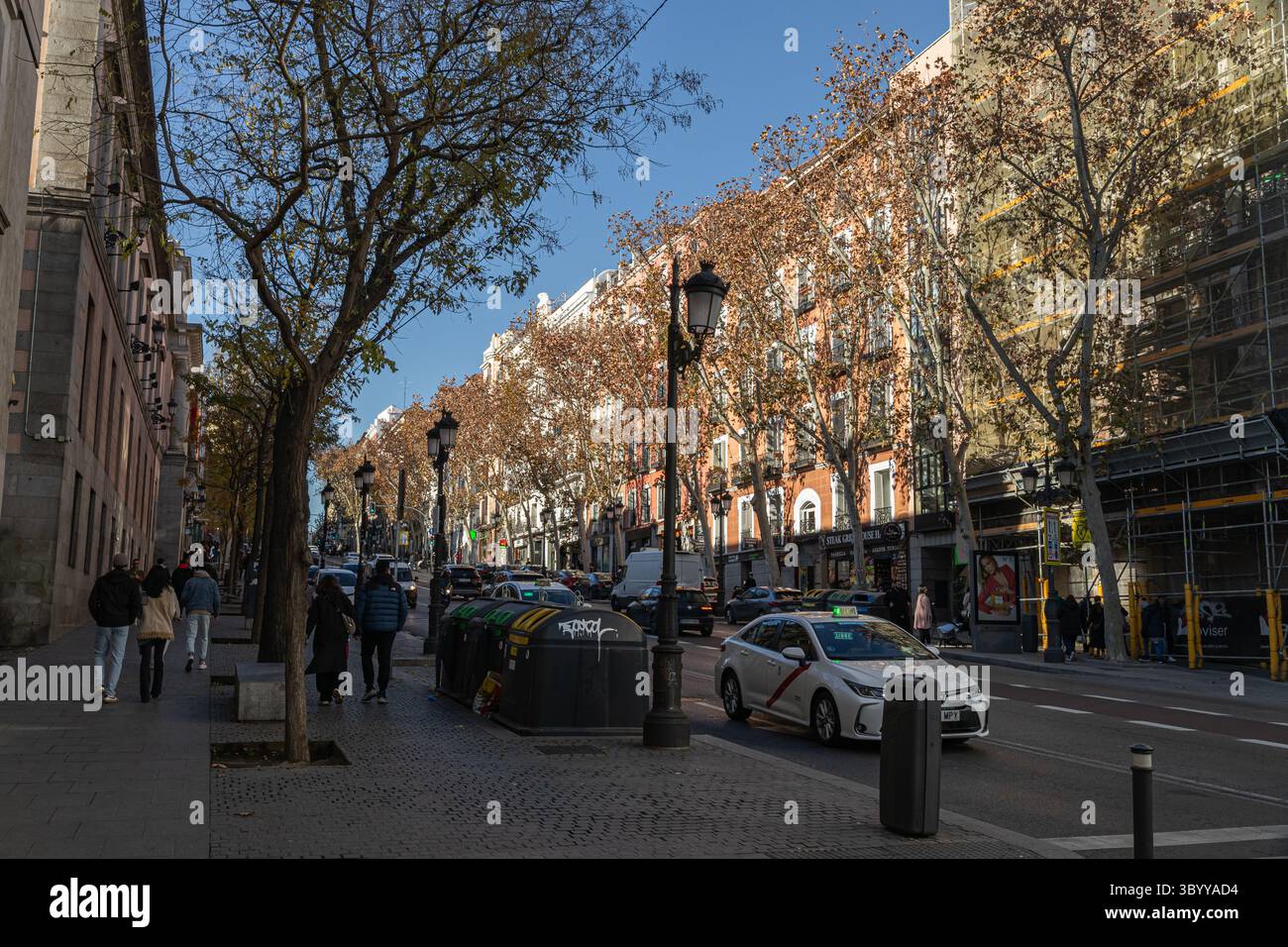 Madrid, Spain. Typical view of Calle de Atocha showing mixed-use ...