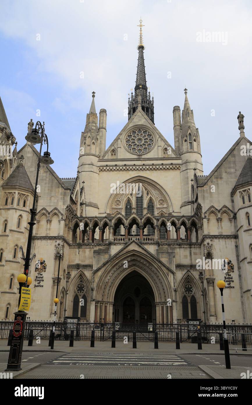 The Royal Courts of Justice in the Victorian Gothic style in London, UK ...