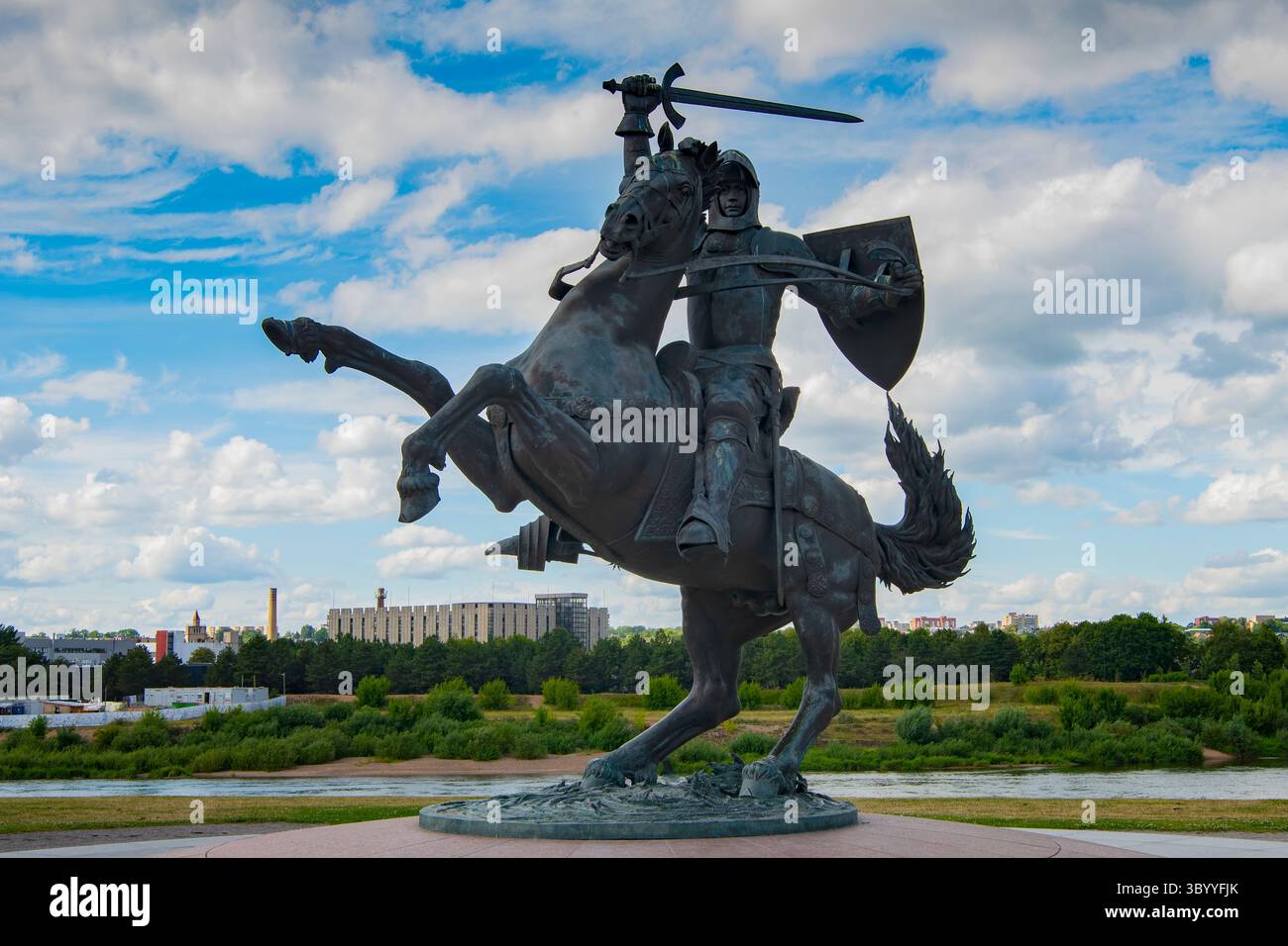 Freedom Warrior Sculpture in Kaunas, Lithuania Stock Photo - Alamy