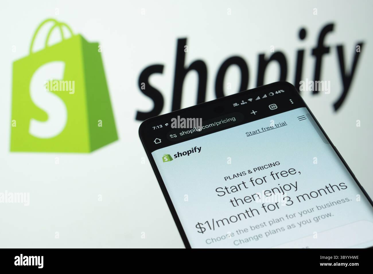 Dhaka, Bangladesh- 03 July 2025: Smartphone displaying Shopify web ...