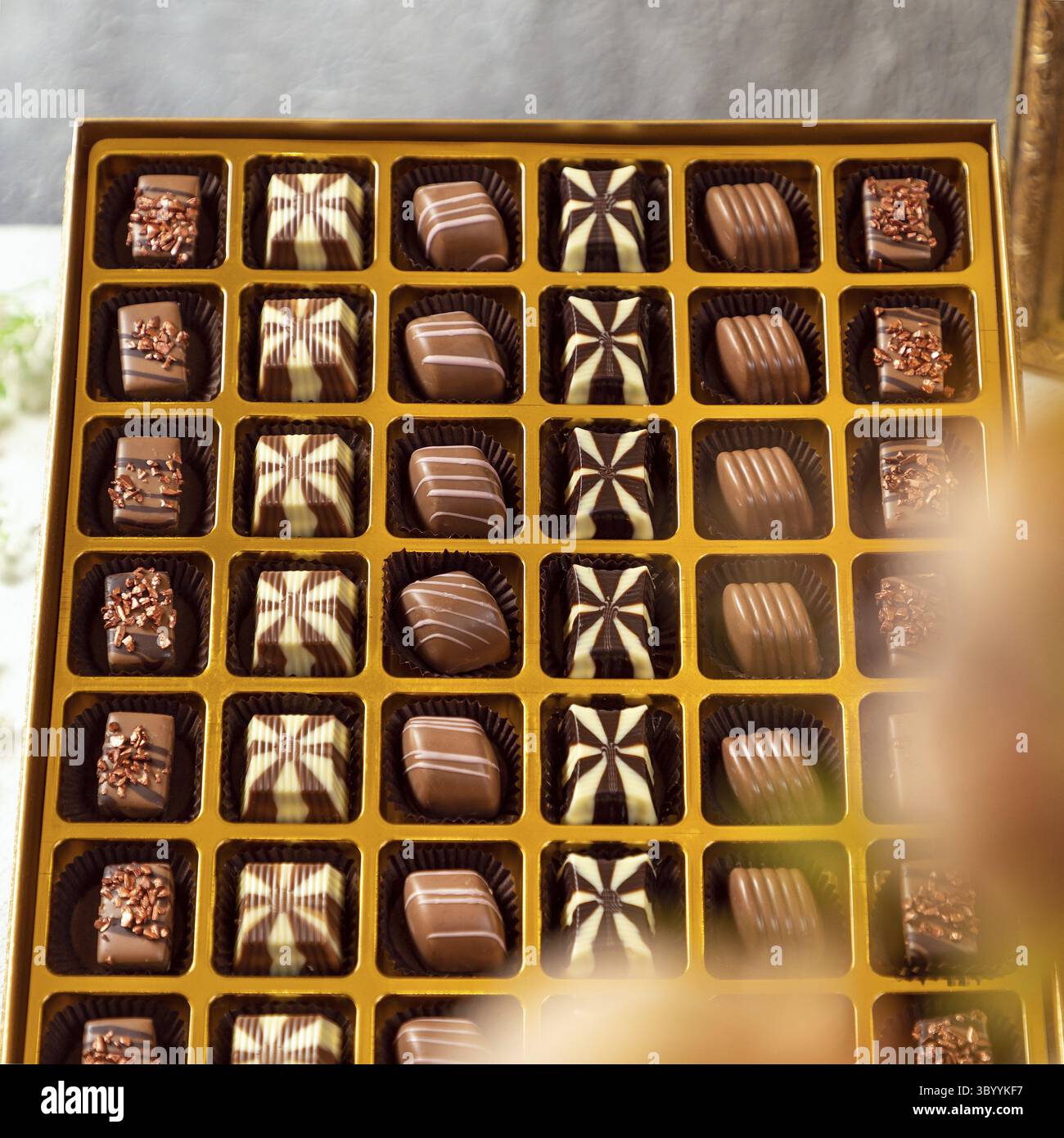 Box chocolates top view hi-res stock photography and images - Alamy