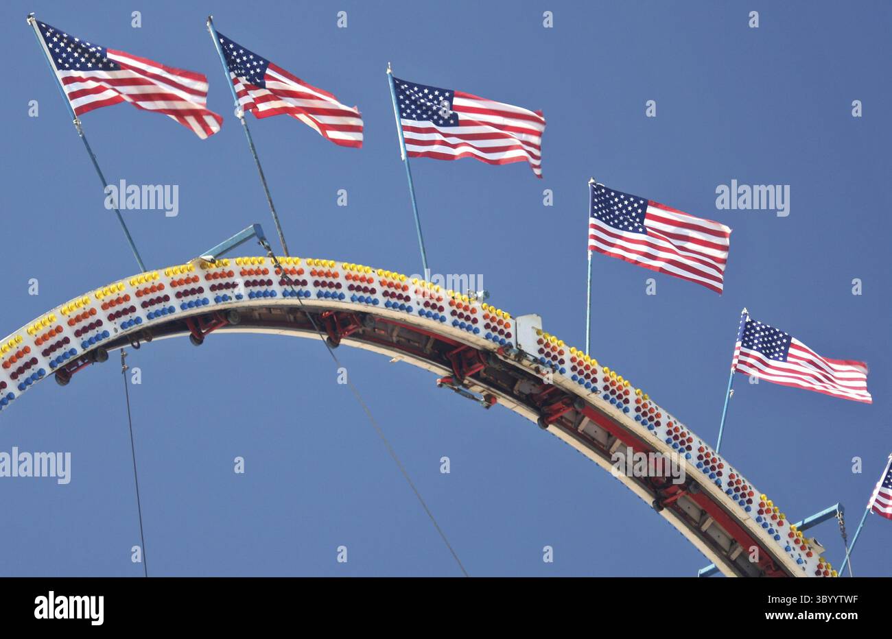 County Fair Carnival Rides with American Flags County Fair Stock Photo ...