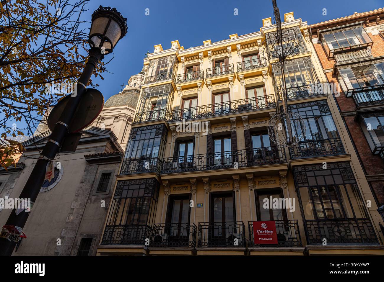 Madrid, Spain. Typical view of Calle de Atocha showing mixed-use ...