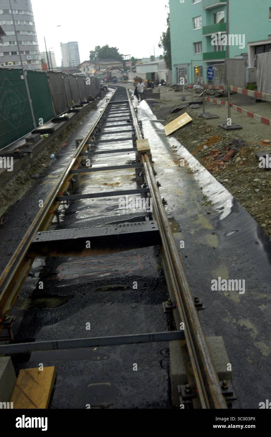 track construction for the tramway or streetcar, transportation and ...