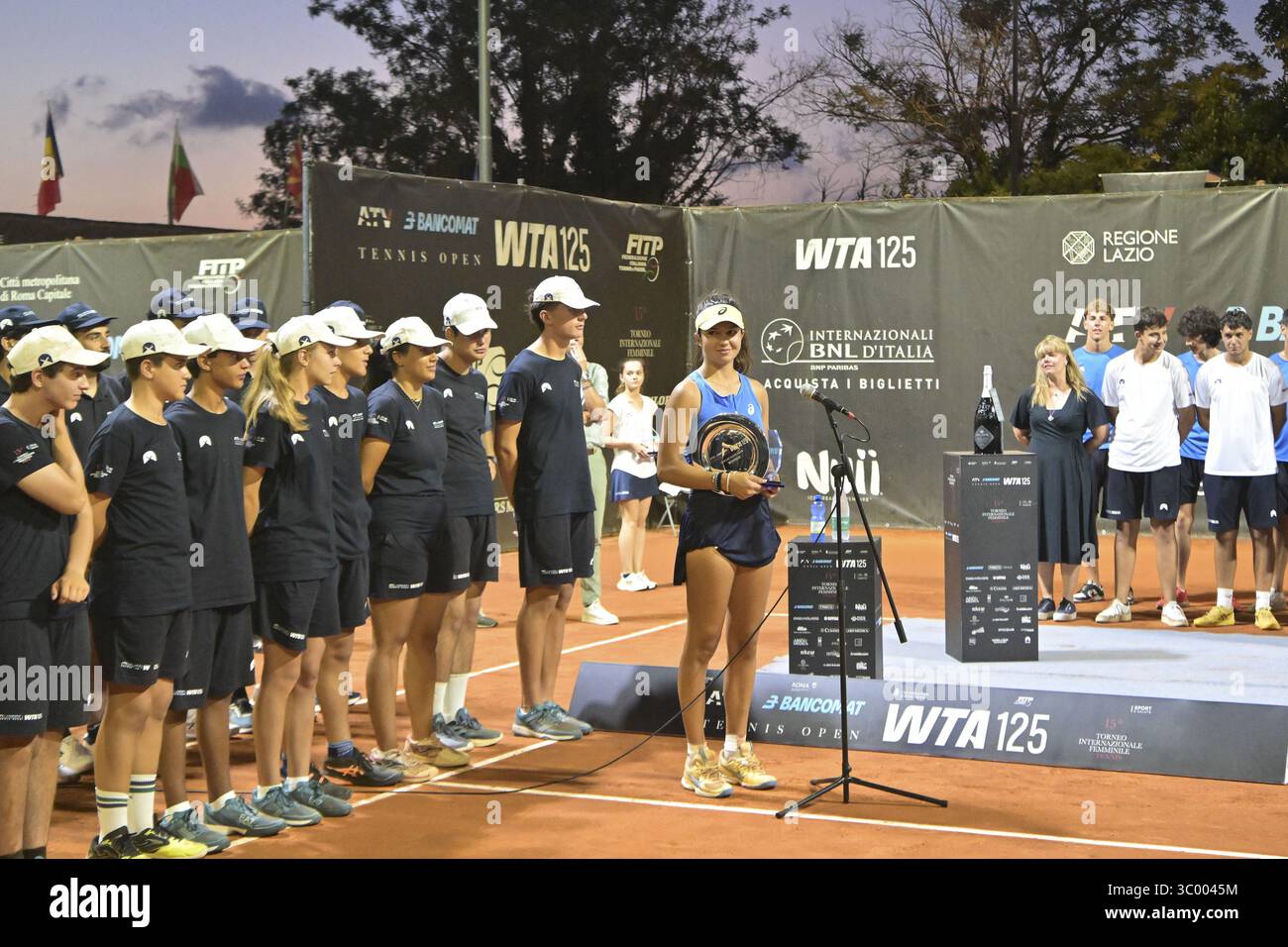 Petra Marcinko (CRO) during the award ceremony of final match of ...
