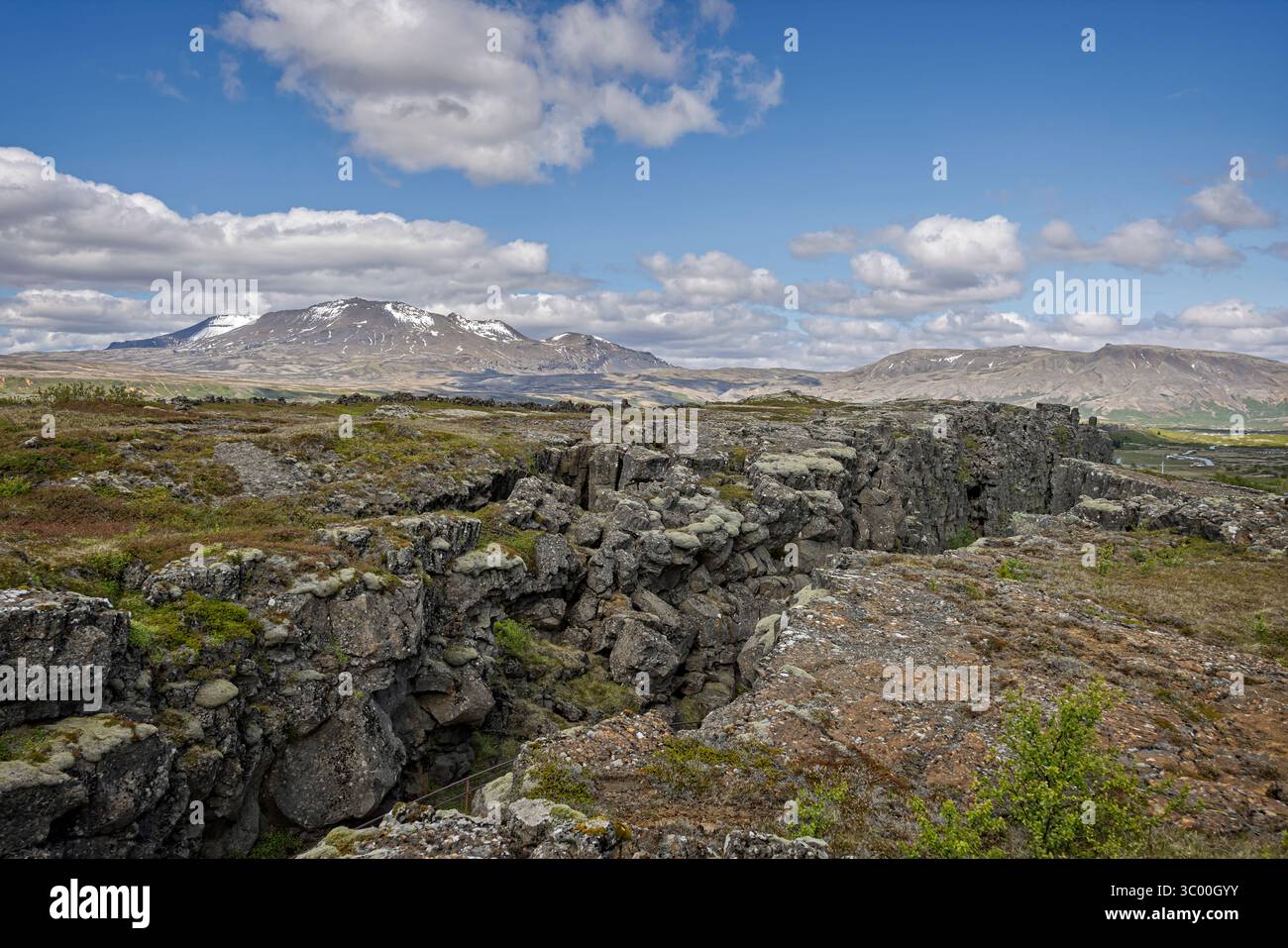 The rift valley between the Eurasian and American tectonic plates in ...