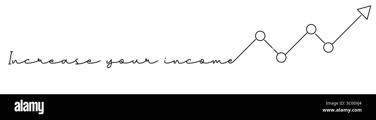 Increase you income growing chart one line icon with caption ...