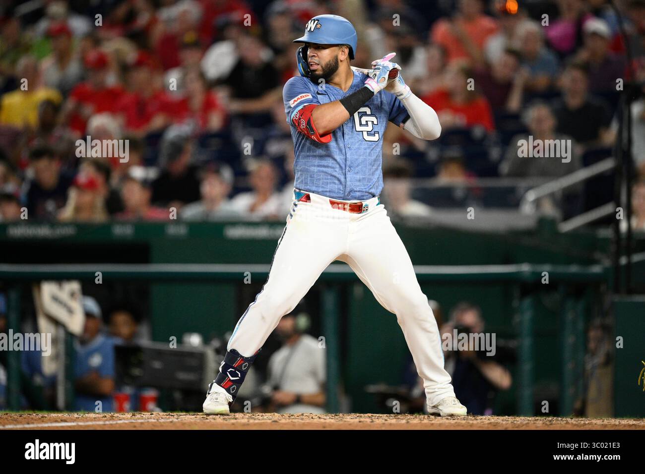 Washington Nationals' Luis Garcia Jr. in action during a baseball game ...