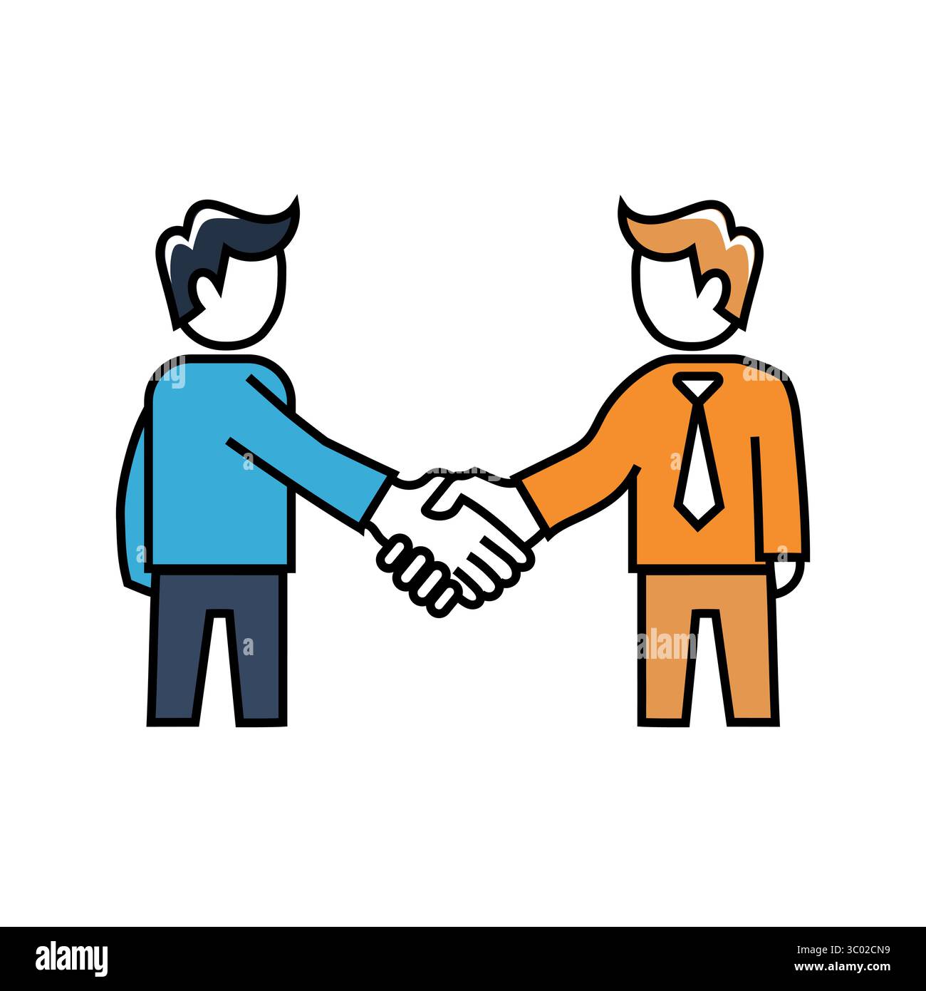 Business handshake illustration. Partnership agreement symbol. Trust cooperation Vector ...