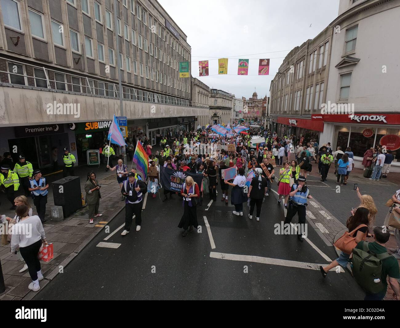 Thousands of participants march through central Brighton during the UK ...