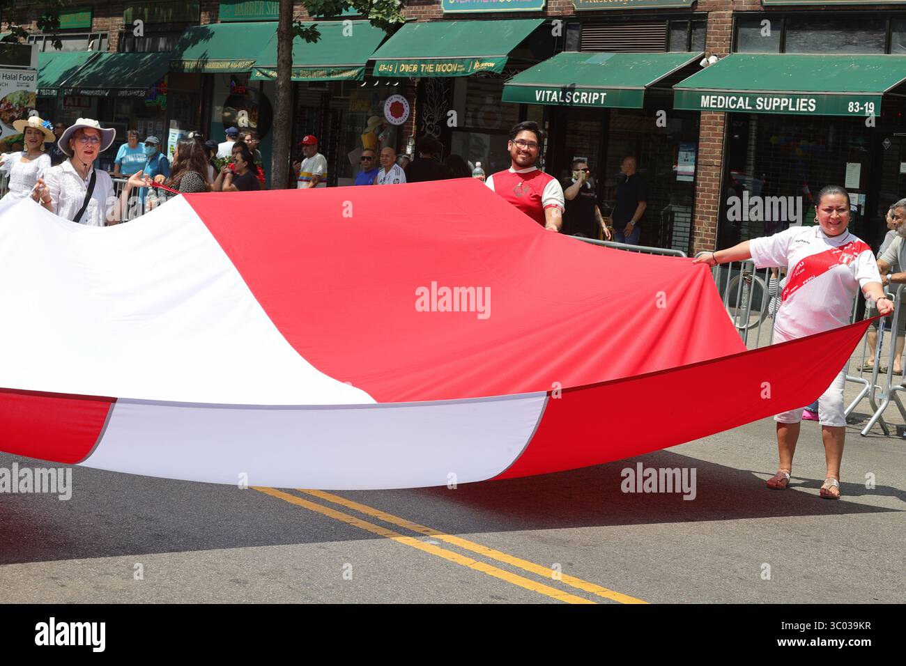 NEW YORK, NEW YORK – JULY 20: Peruvian dancer performs alongside ...