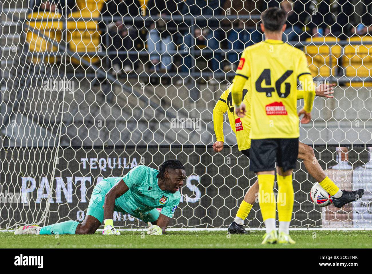 WELLINGTON, NEW ZEALAND - JULY 19: Wrexham goalkeeper Arthur Okonkwo ...