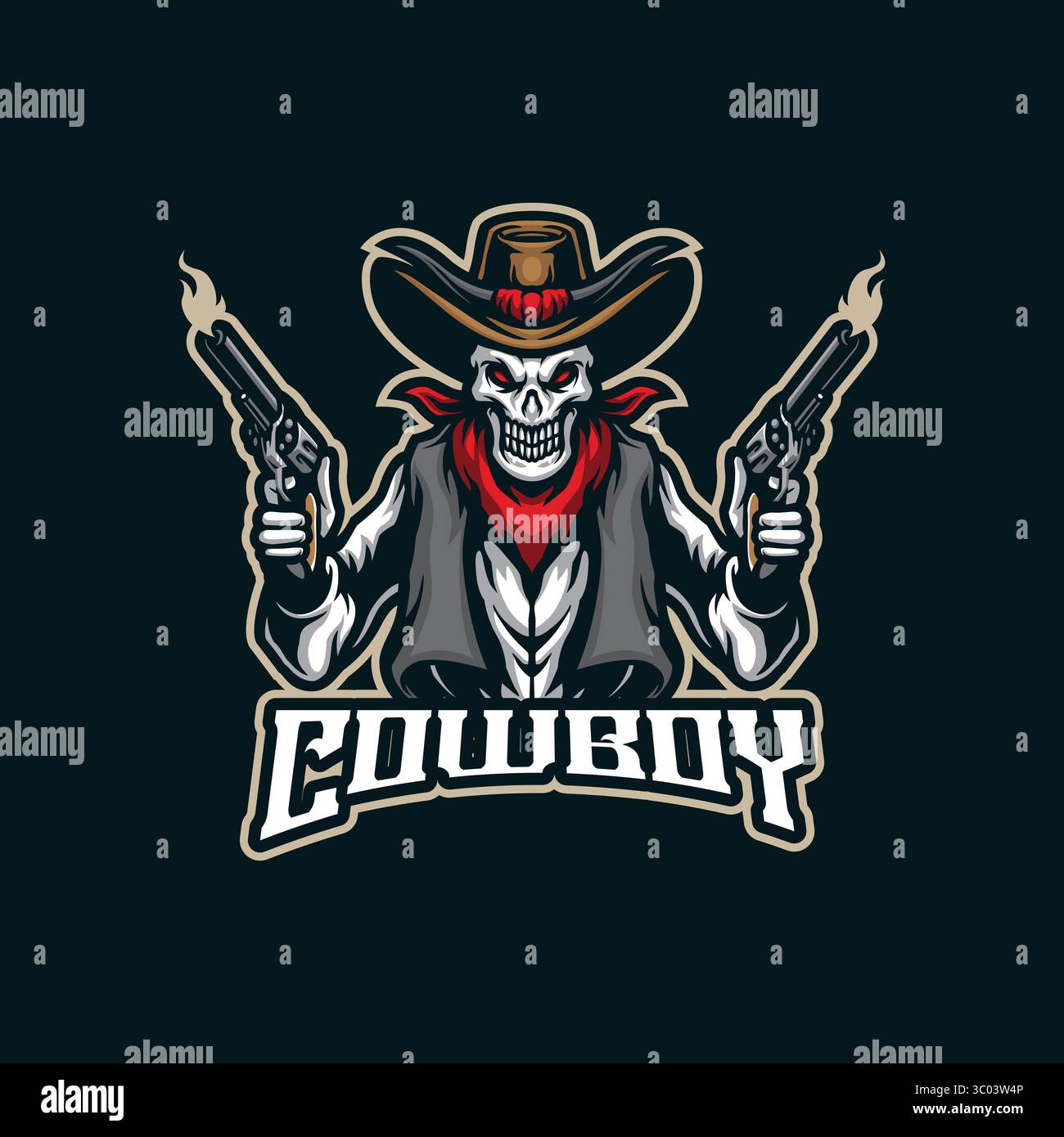 Cowboy mascot logo design vector with modern illustration concept style ...