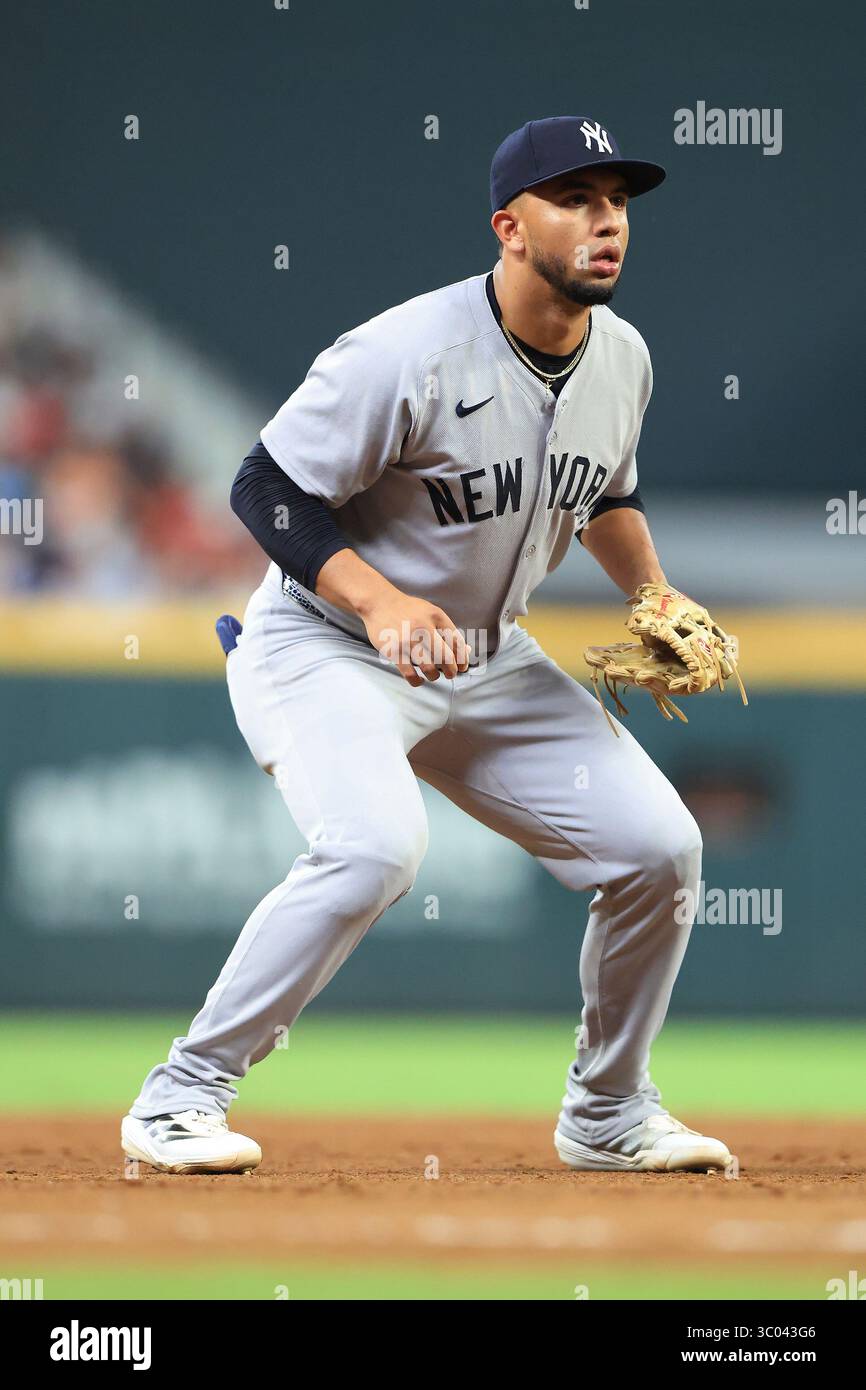 ATLANTA, GA - JULY 18: Oswald Peraza #18 of the New York Yankees ...