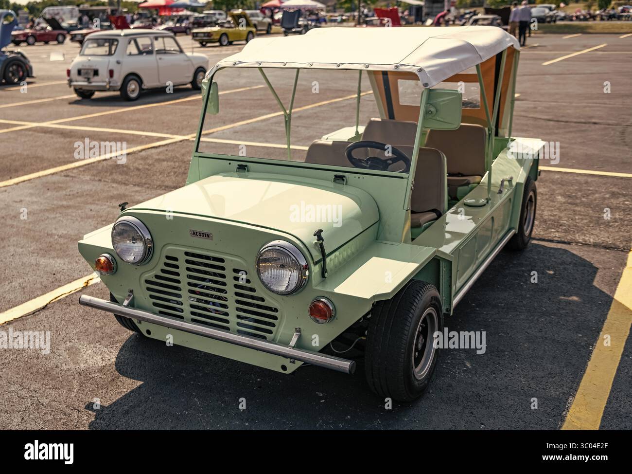 Chicago, Illinois, USA - September 08, 2024: Mini Moke retro military ...