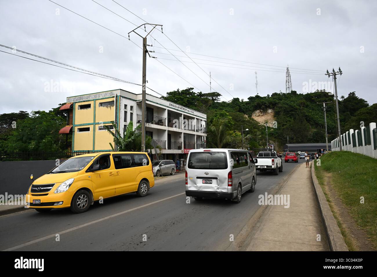 Port Vila, Vanuatu. 18th July, 2025. Power and telecommunication ...