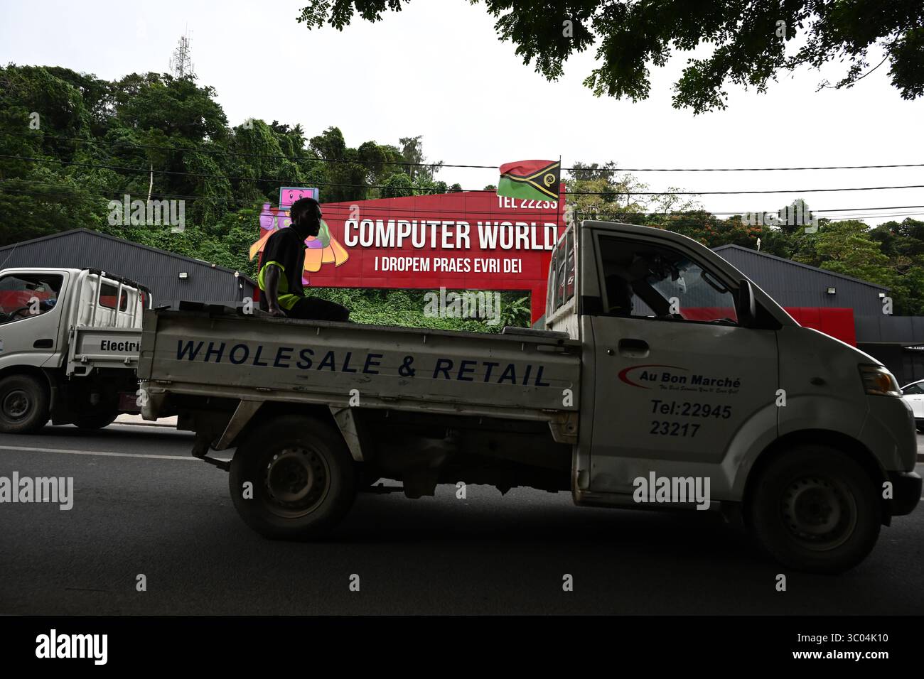 Signage for a computer and electronics store in Port Vila on Efate ...