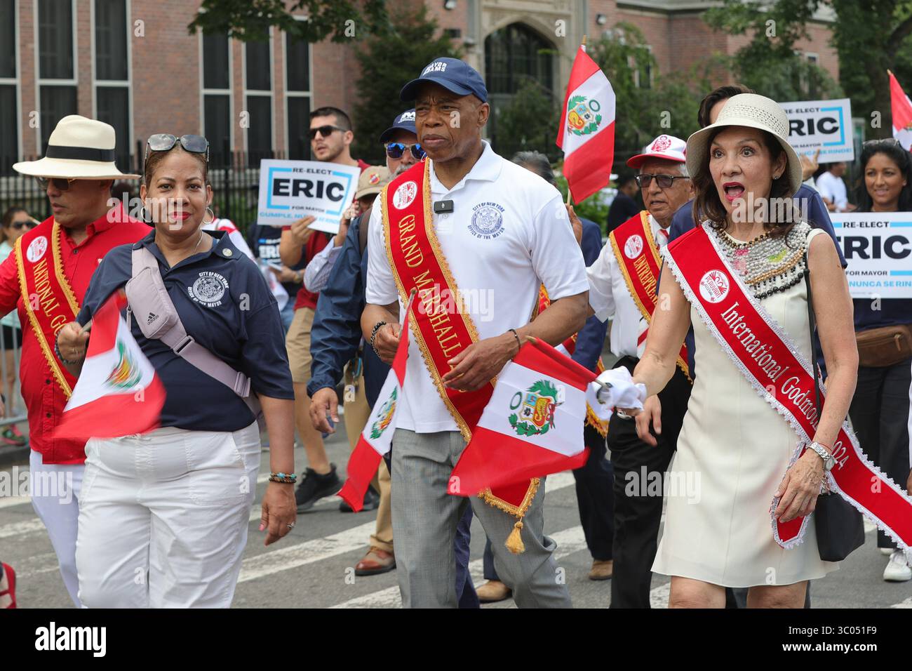 NEW YORK, NEW YORK JULY 20: New York City Mayor Eric Adams marches ...