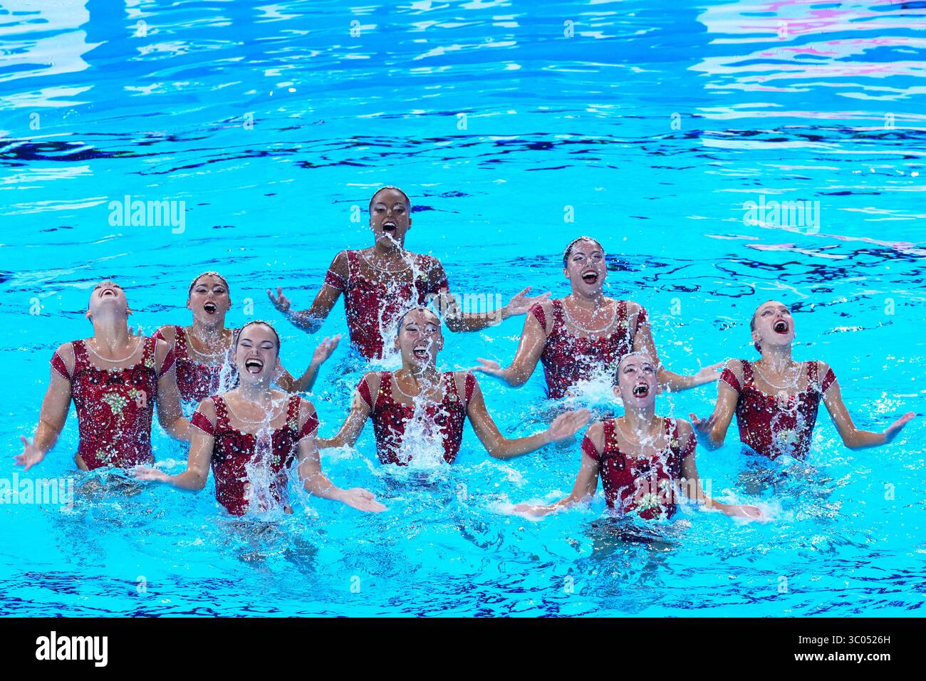 Team Brazil compete in the team technical preliminary of artistic ...