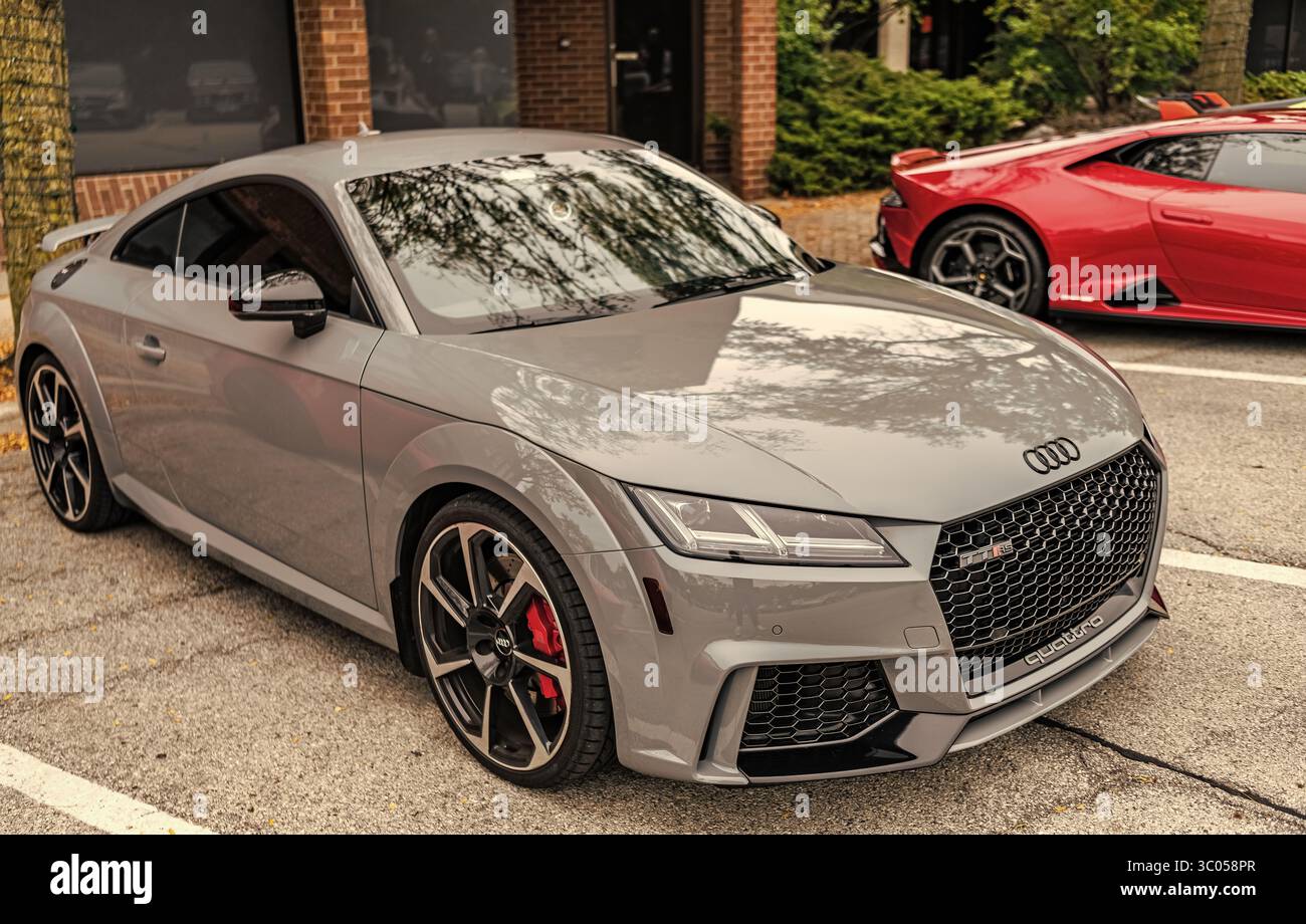 Chicago, Illinois - September 29, 2024: 2018 Audi TTRS grey color ...