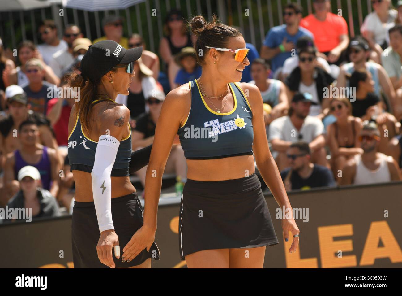 Geena Urango and Devin Newberry during the match between San Diego ...