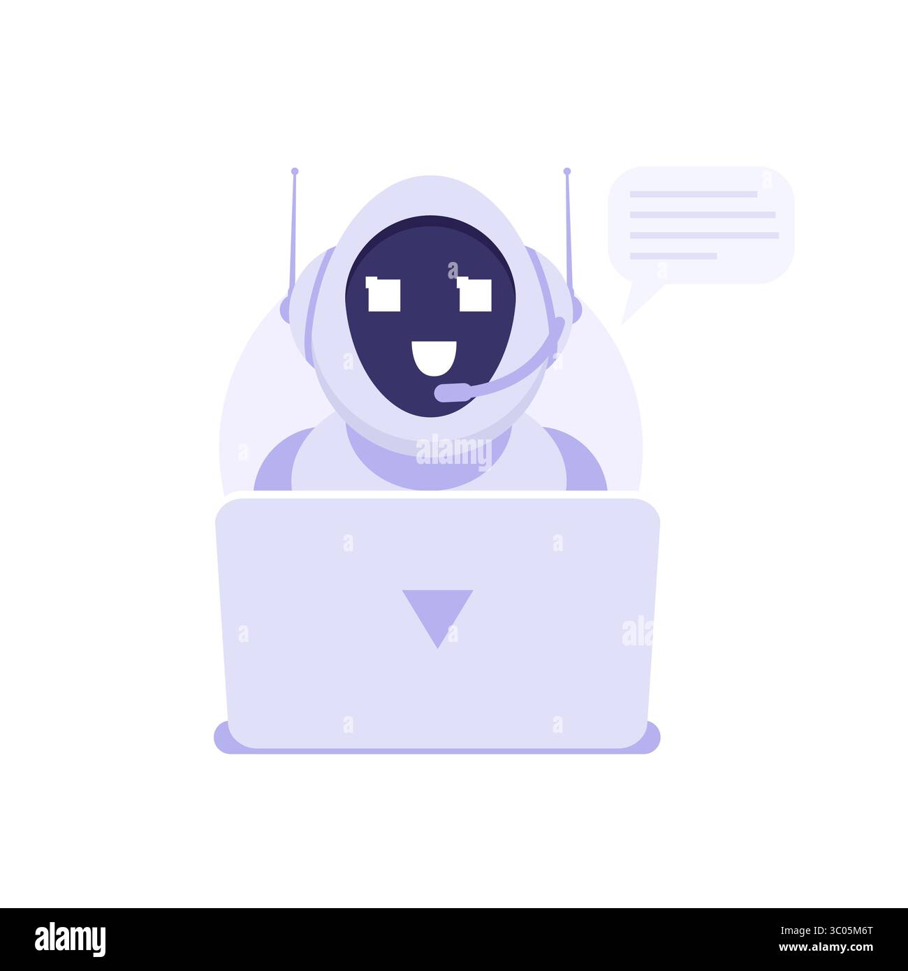 Robot calling to customer icon, AI support concept. EPS 10 Vector ...
