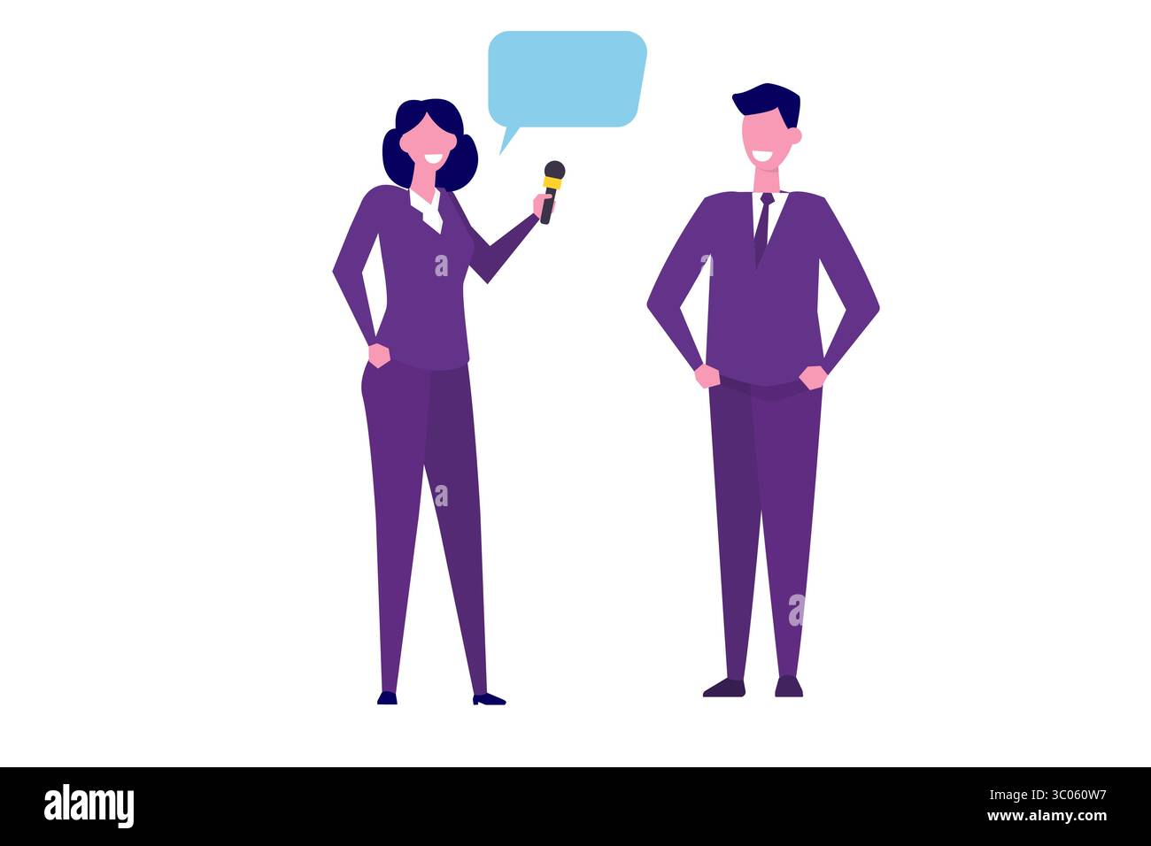 TV reporter character, Journalist special correspondent and camera man ...