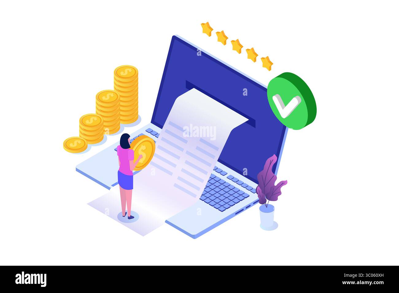 Check cash device isometric Stock Vector Images - Alamy