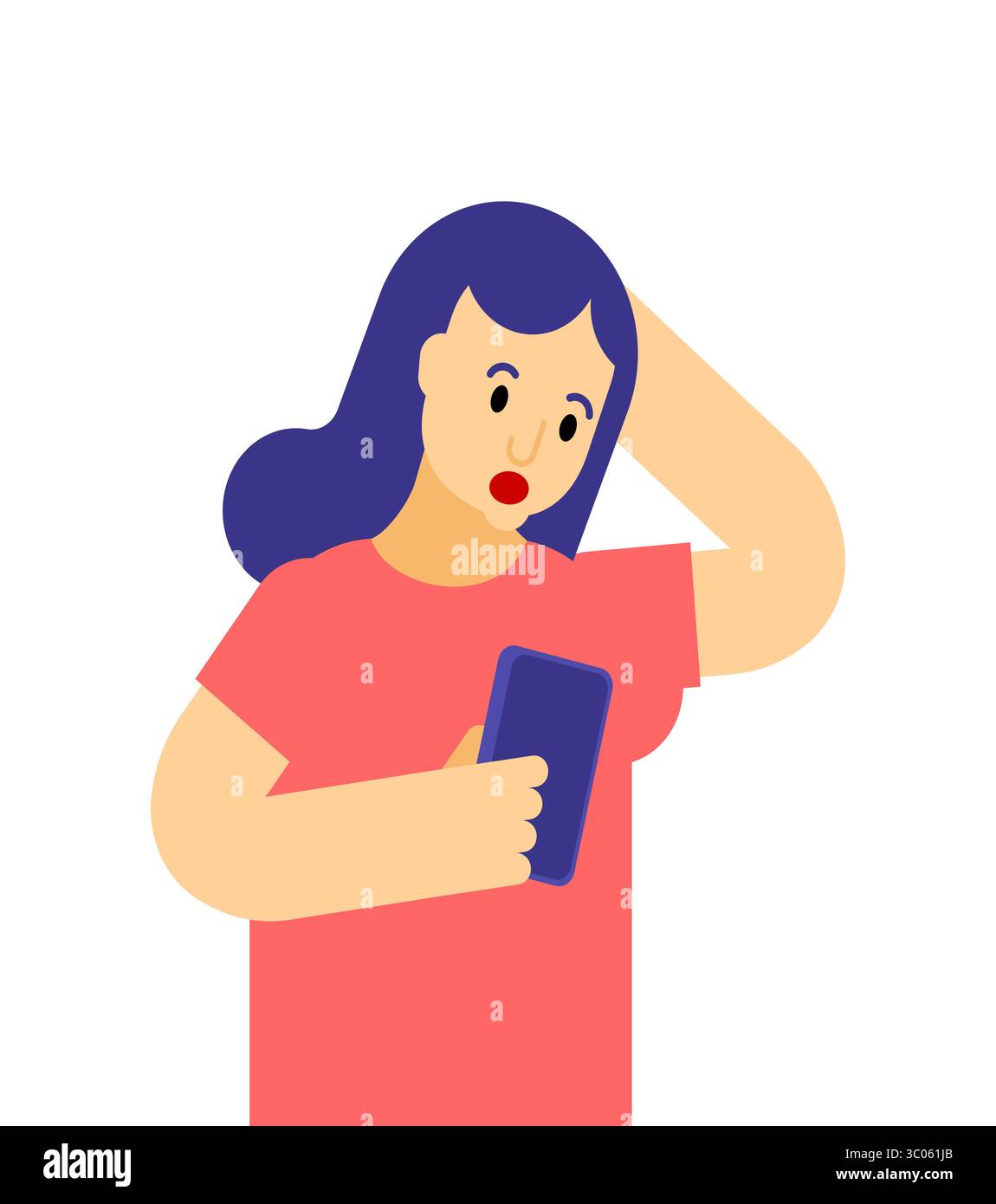 Phone upset woman Stock Vector Images - Alamy