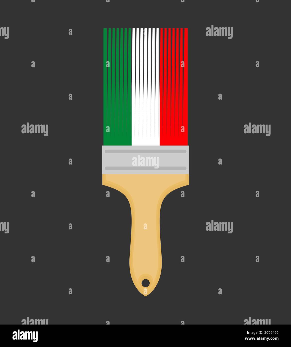 Paintbrush in Italian flag colors — representing cultural heritage and ...