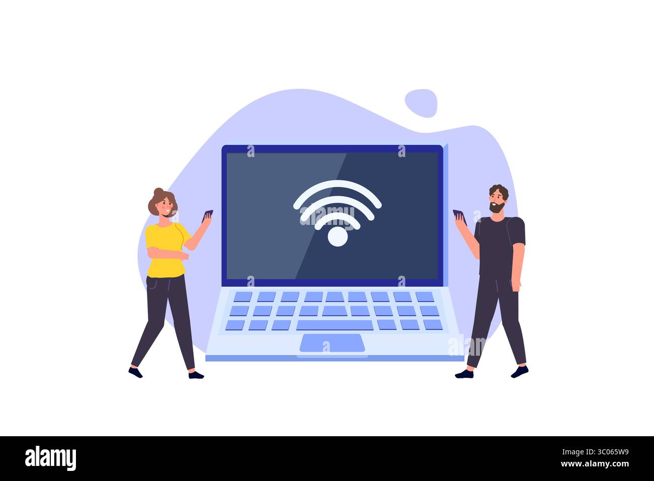 WiFi Connection concept. Remote connected devices. Vector illustration ...