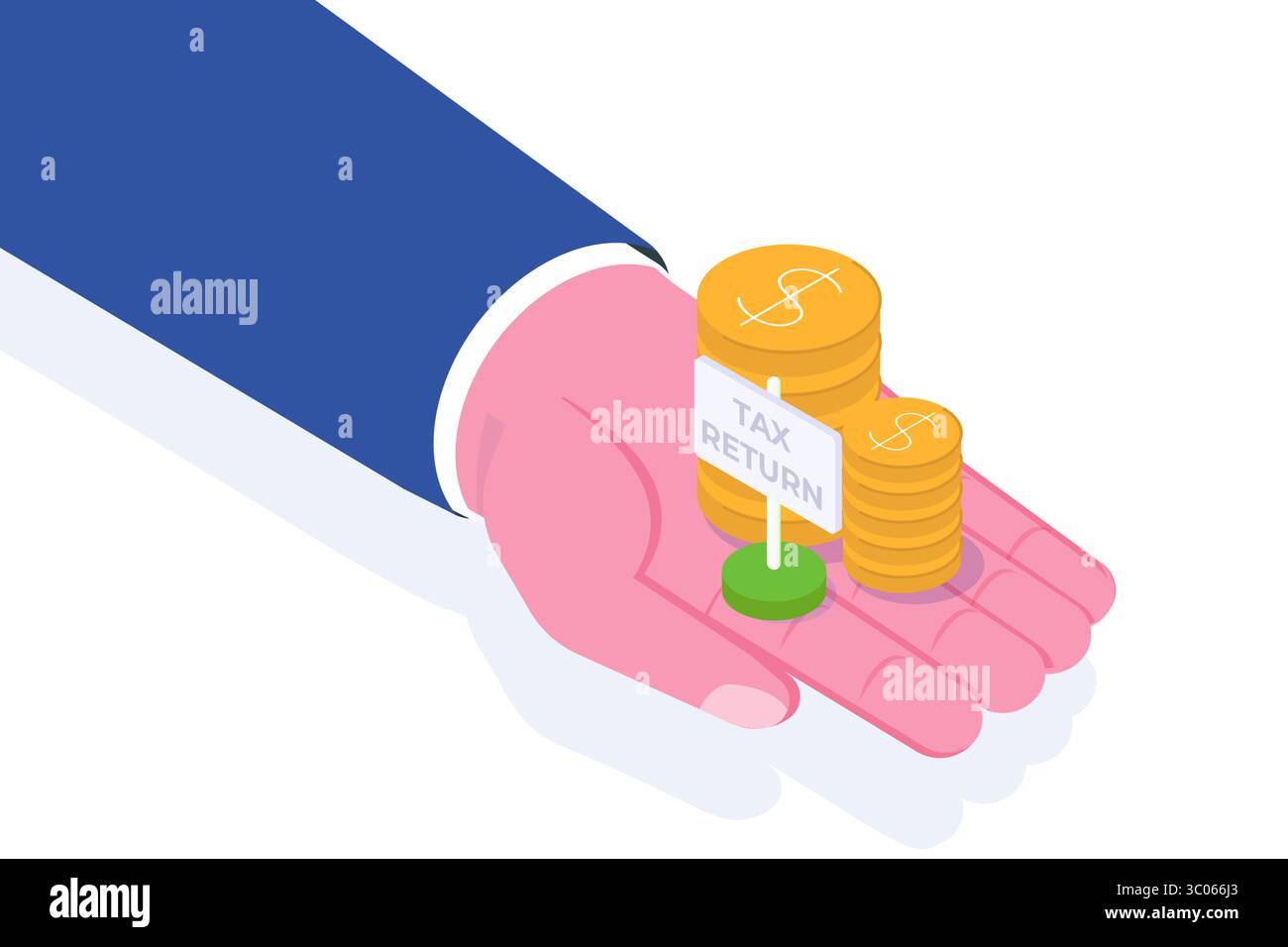Tax return concept Isometric vector illustration Stock Vector Image ...