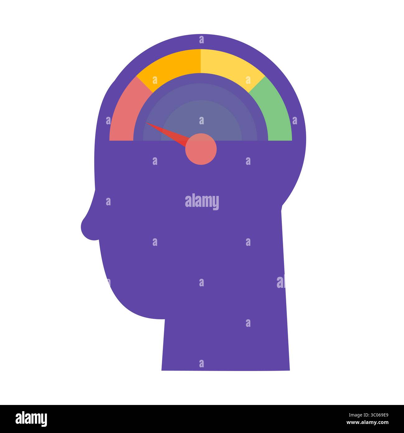 Mental health level, Nervous stress and fatigue concept. Vector ...