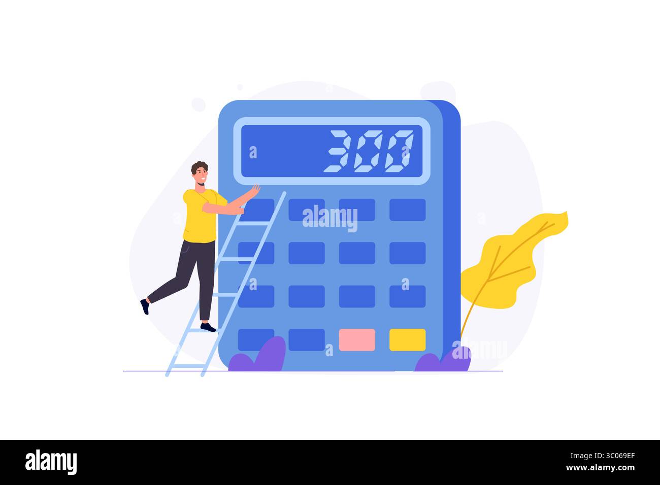 Man with big calculator. Vector illustration Stock Vector Image & Art ...