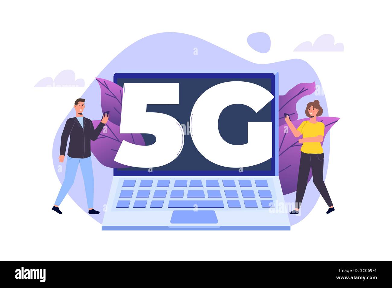 5G network wireless systems, High-speed mobile Internet concept. Vector illustration Stock ...