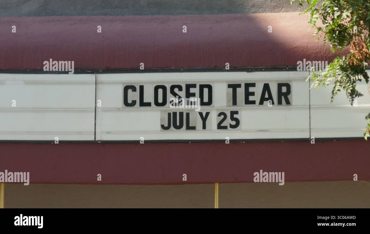 Los Angeles, California, USA 20th July 2025 Closed Tear Marquee at The ...
